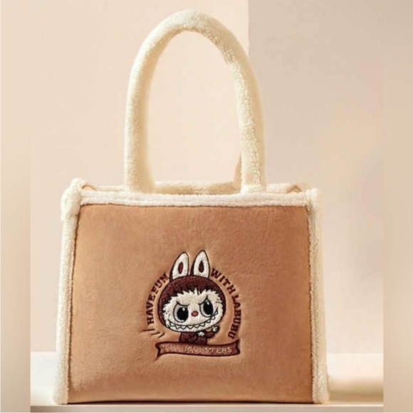 POP MART | Bags | Classic Bag Series Labubu Plush Tote Bag Brown New ...